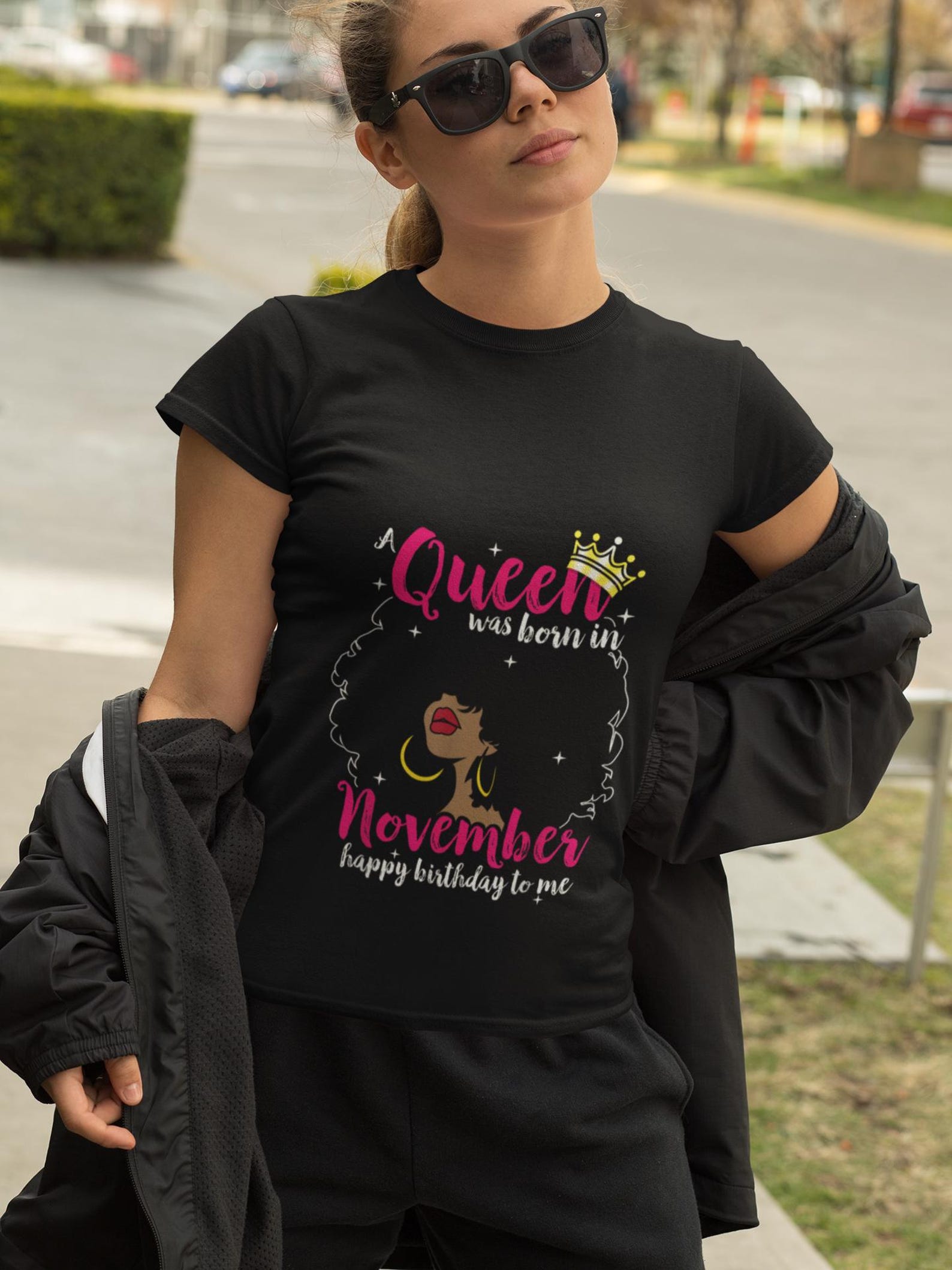 November Queen Birthday PNG, Crowned Birthday Girl Digital Download ...