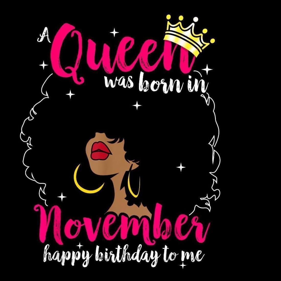 November Queen Birthday PNG, Crowned Birthday Girl Digital Download ...