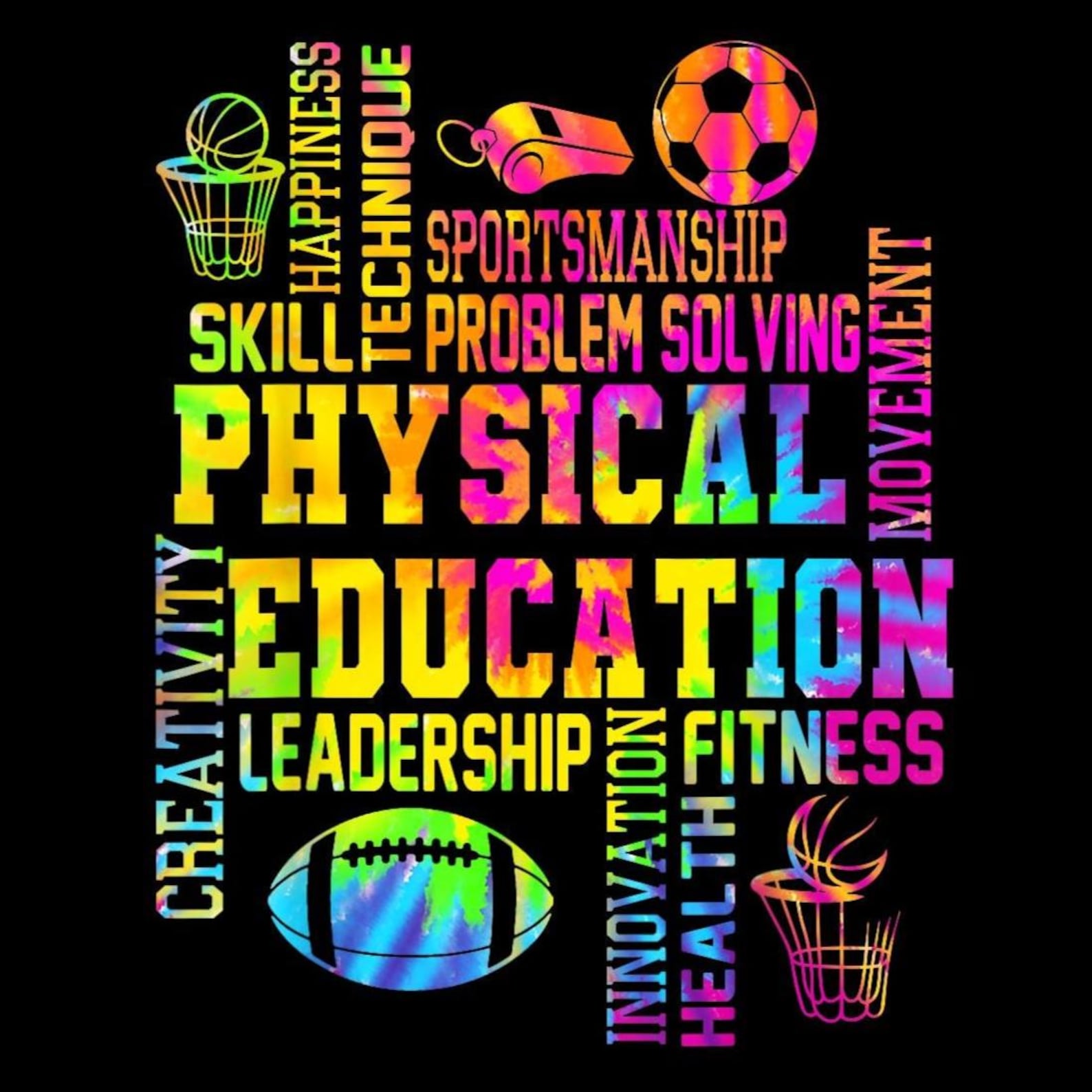 Physical Education Teacher Team PNG, Retro Groovy Design (digital ...
