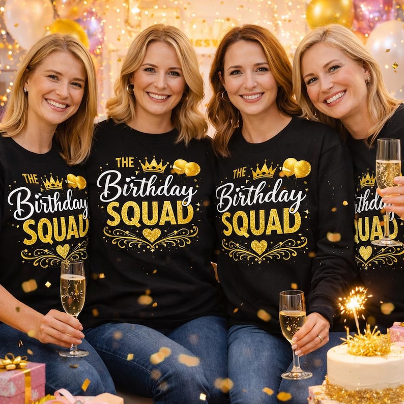 The Birthday Squad PNG, Matching Birthday Party Design, Crown Birthday ...