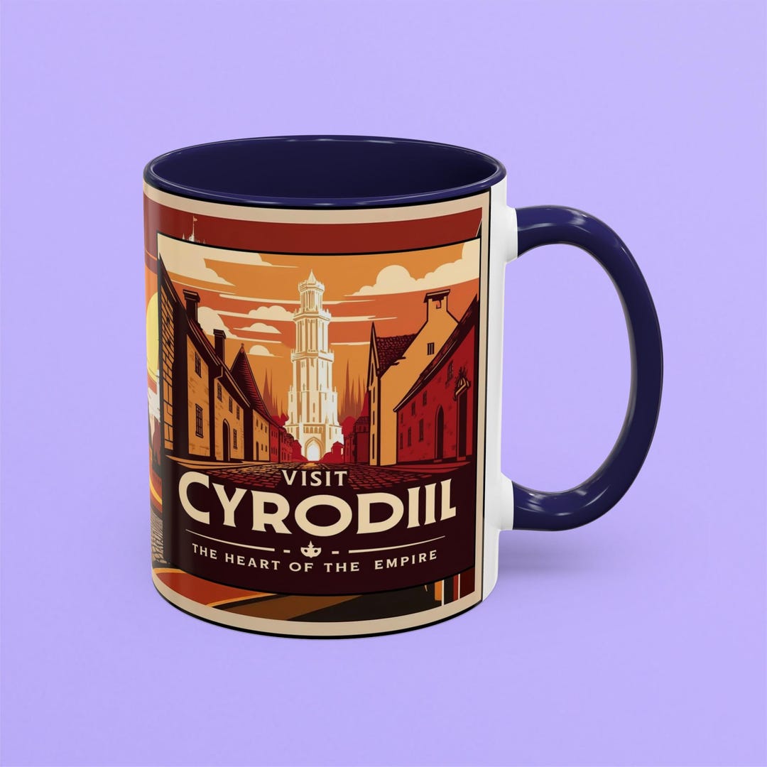 Visit Cyrodiil Mug – Elder Scrolls Oblivion Travel Poster Style Cup ...