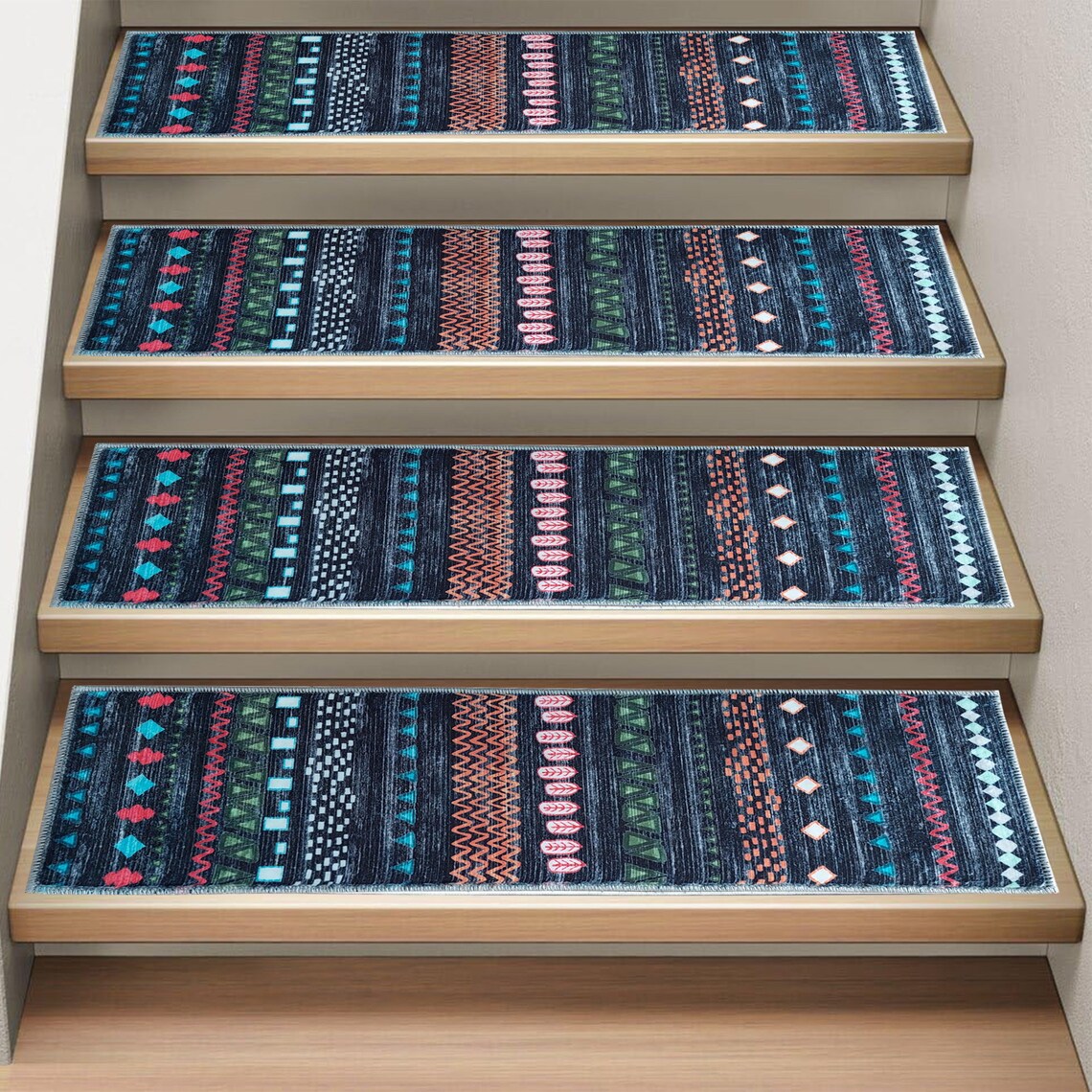 Colorful Stair Rug, Stair Treads Carpet, Stair Runner Rug, Step Carpet ...