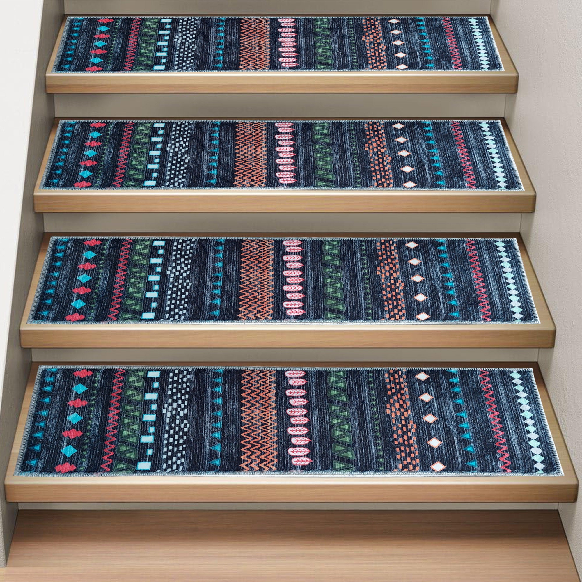 Colorful Stair Rug, Stair Treads Carpet, Stair Runner Rug, Step Carpet ...