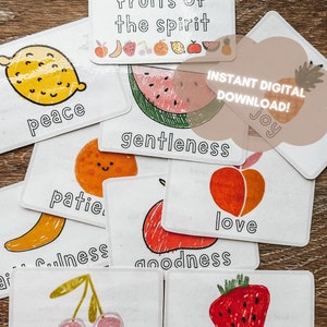 Fruit of the Spirit Printable Flashcards, Homeschool Printable, Bible ...