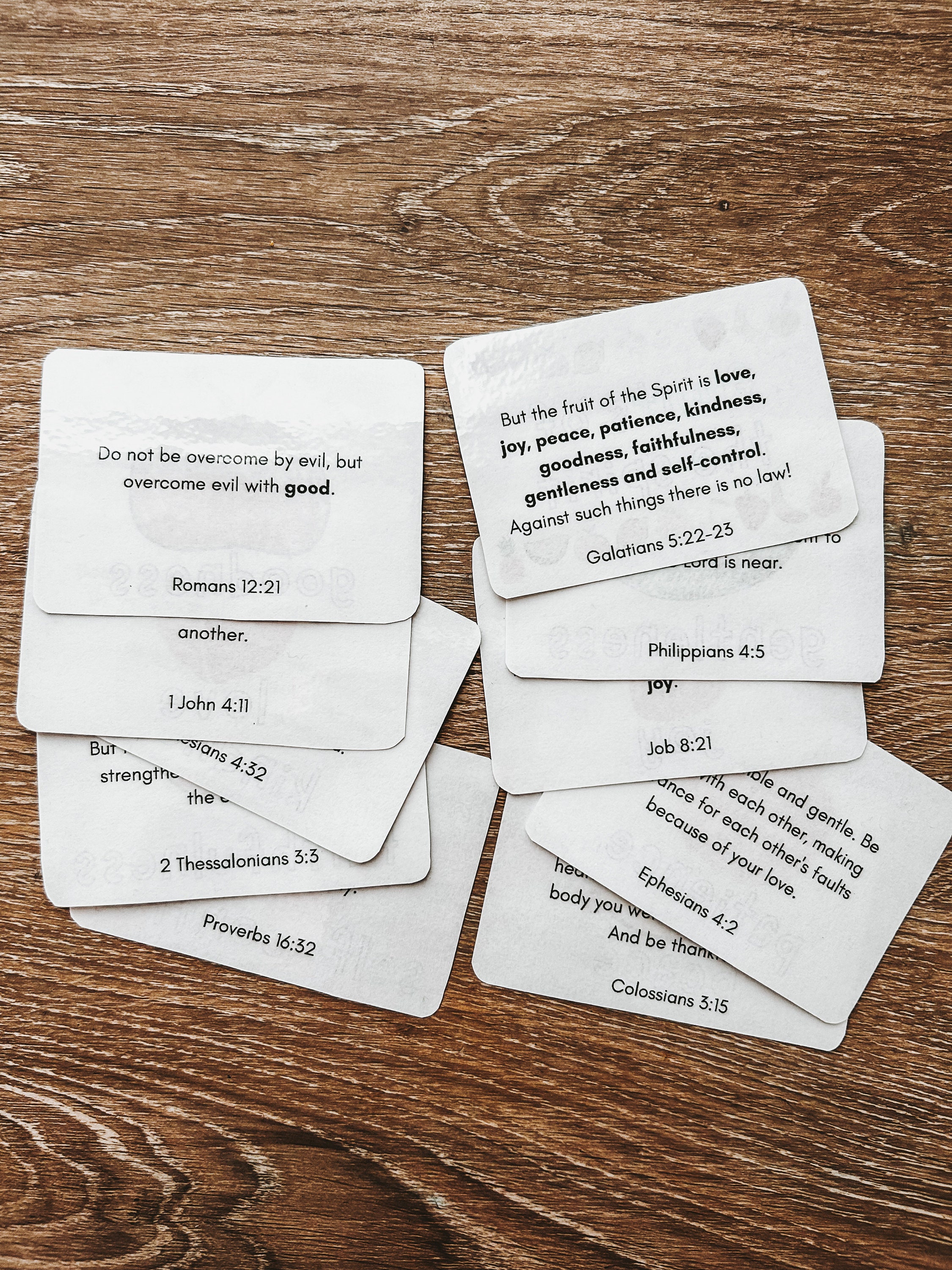 Fruit of the Spirit Printable Flashcards, Homeschool Printable, Bible ...