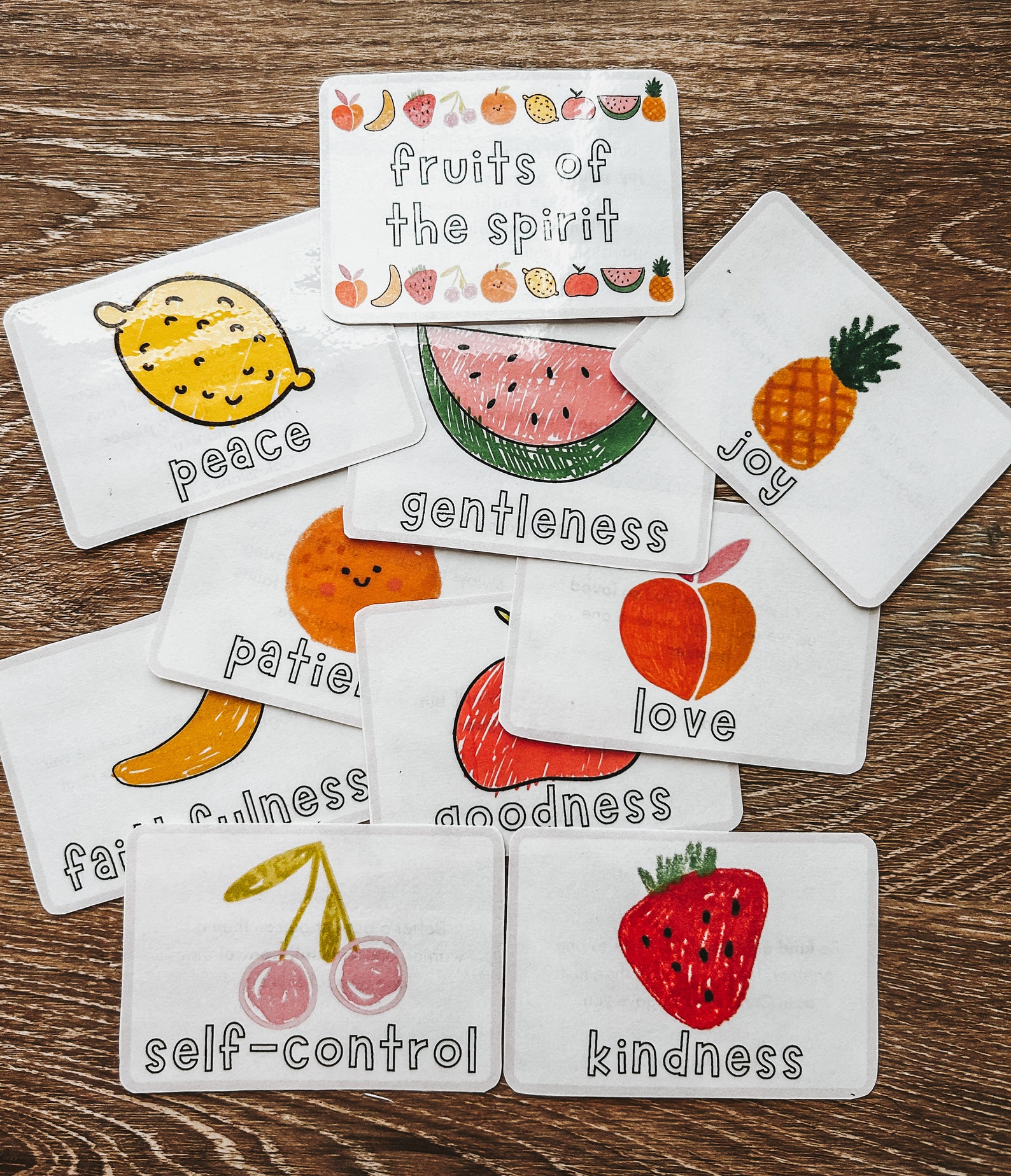 Fruit of the Spirit Printable Flashcards, Homeschool Printable, Bible ...
