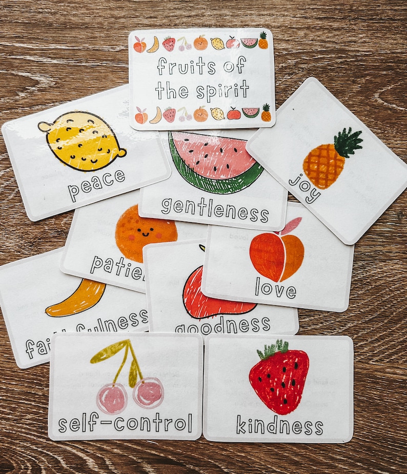 Fruit of the Spirit Printable Flashcards, Homeschool Printable, Bible ...