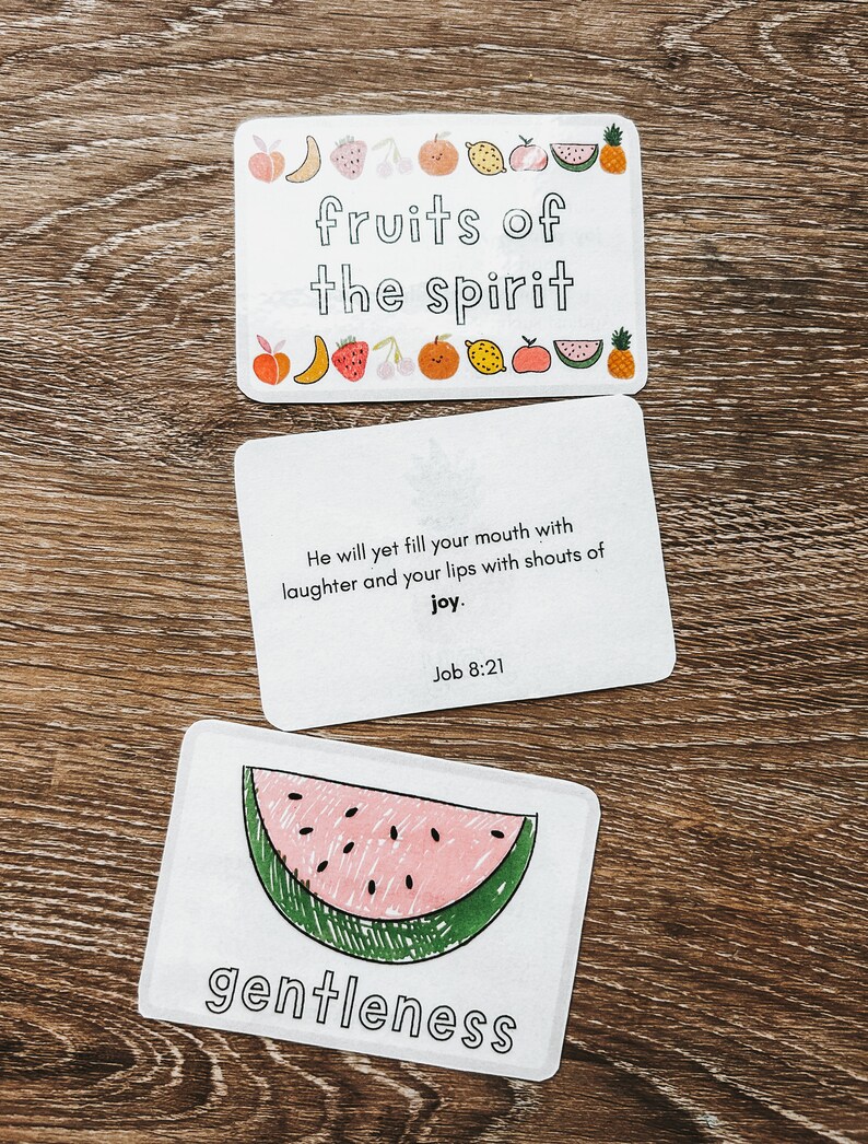 Fruit of the Spirit Printable Flashcards, Homeschool Printable, Bible ...