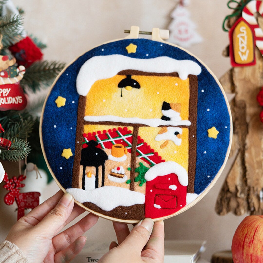 Christmas Embroidery Bandage Series Wool Felt Poke Hand Diy - Etsy