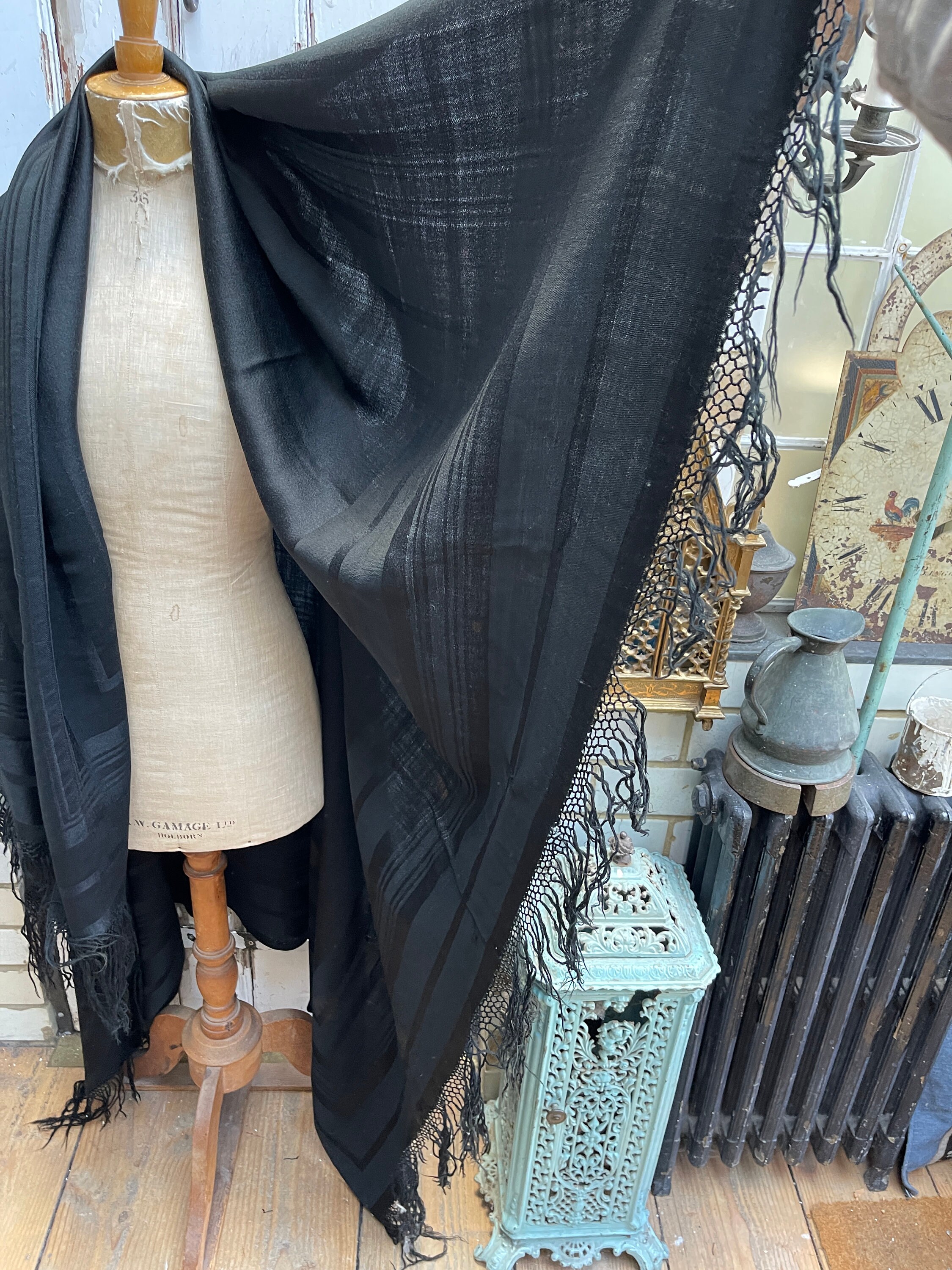 Antique Dutch Large Black Shawl Wrap - Etsy