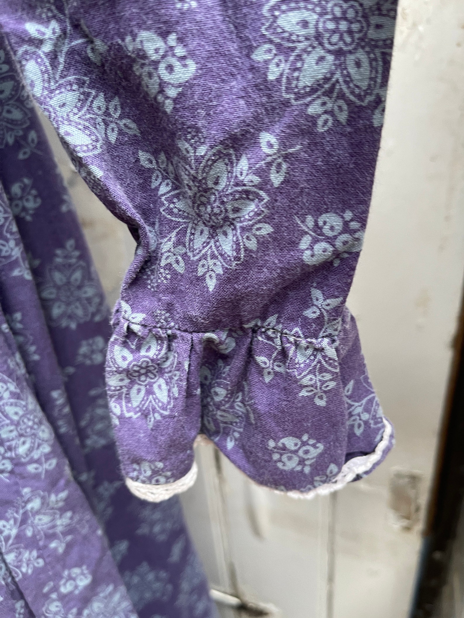 Vintage Laura Ashley 70s Dyers and Printers Wales Long Purple Cotton ...