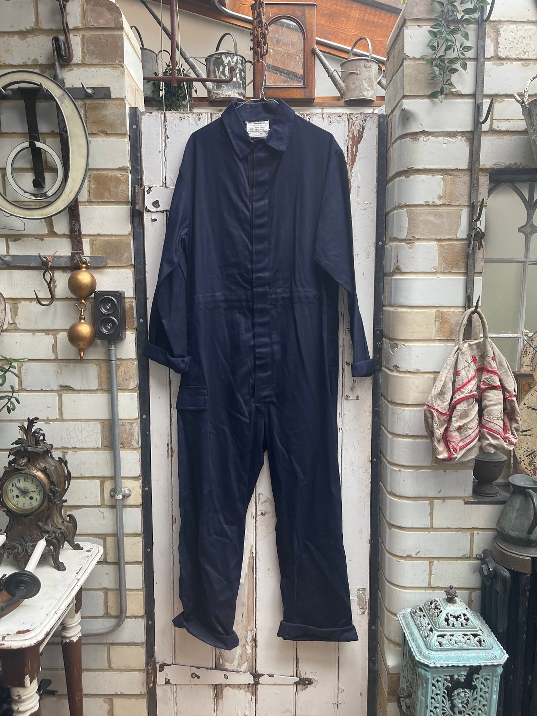 Vintage British Dark Blue Mens Overalls Cotton Boiler Suit Coveralls ...