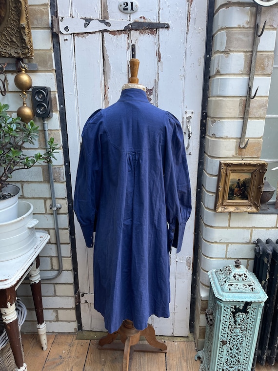 Vintage Laura Ashley 2nd label 70s dark blue cotton h… - Gem