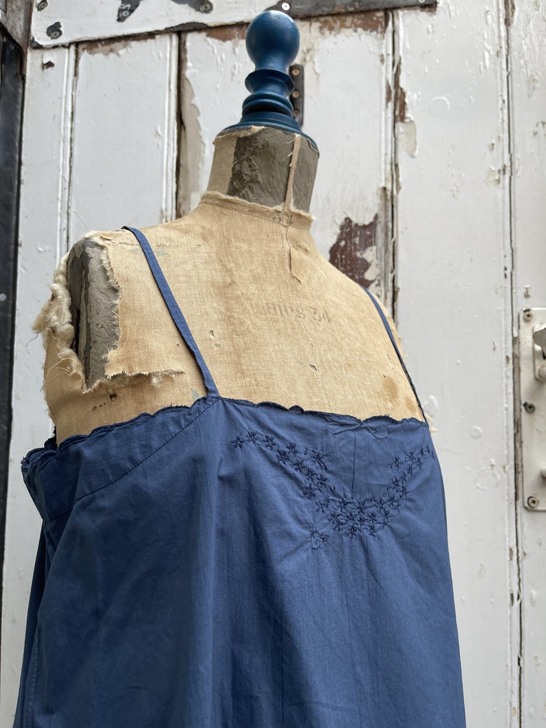 Antique French Blue Cotton Camisole Initials LA Size S - Etsy