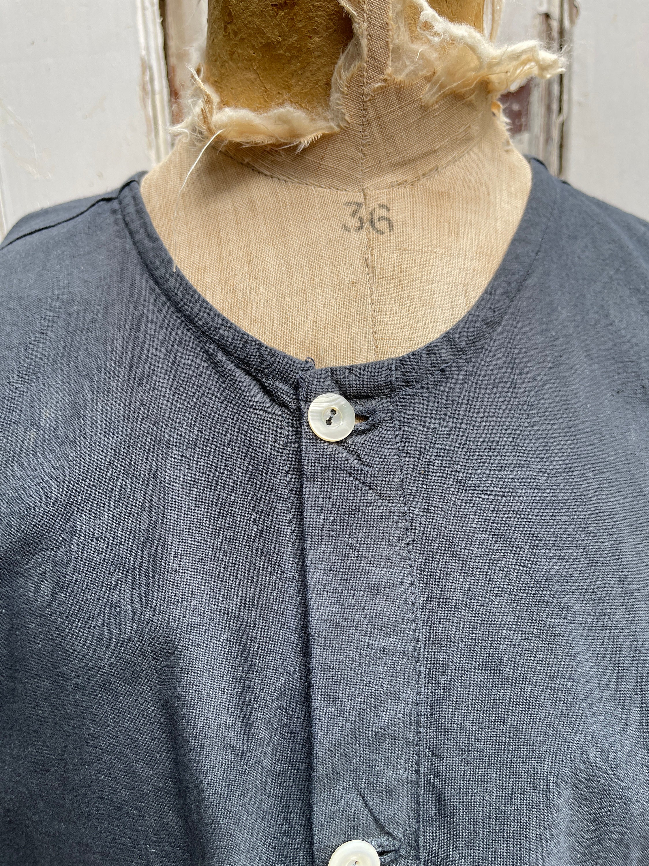 Antique Vintage Dutch Black Cotton Top Initials JW Size L - Etsy