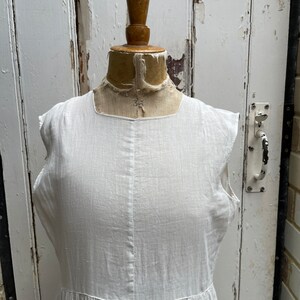 Antique Handmade Plain White Cotton Shift Dress With Double Layer Hem ...