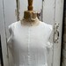 Antique Handmade Plain White Cotton Shift Dress With Double Layer Hem ...