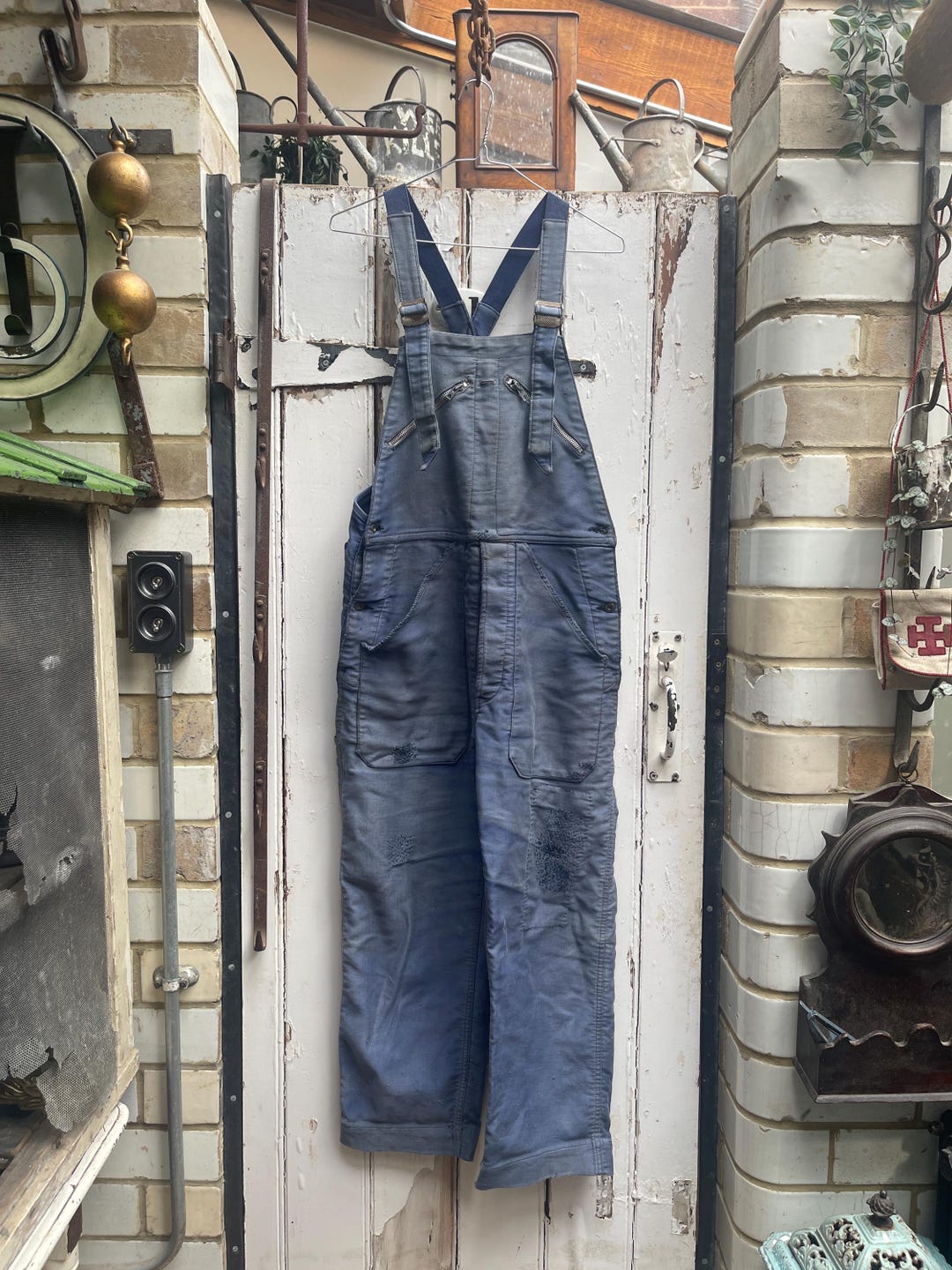 Antique Vintage French Adolphe Lafont Blue Cotton Moleskin Dungarees ...