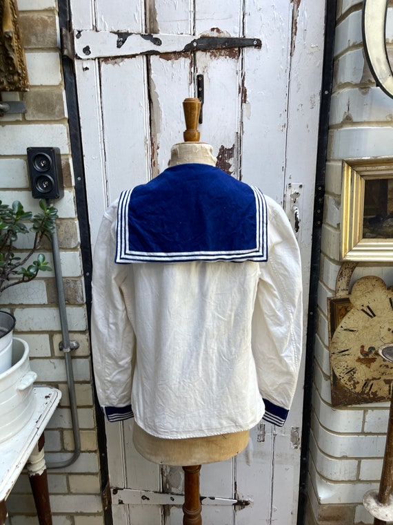 Antique vintage French white cotton sailor uniform to… - Gem