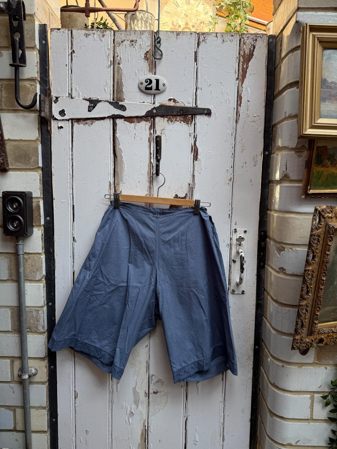 Antique French Mauve Lavender Cotton Lingerie Shorts With Lace Trim ...