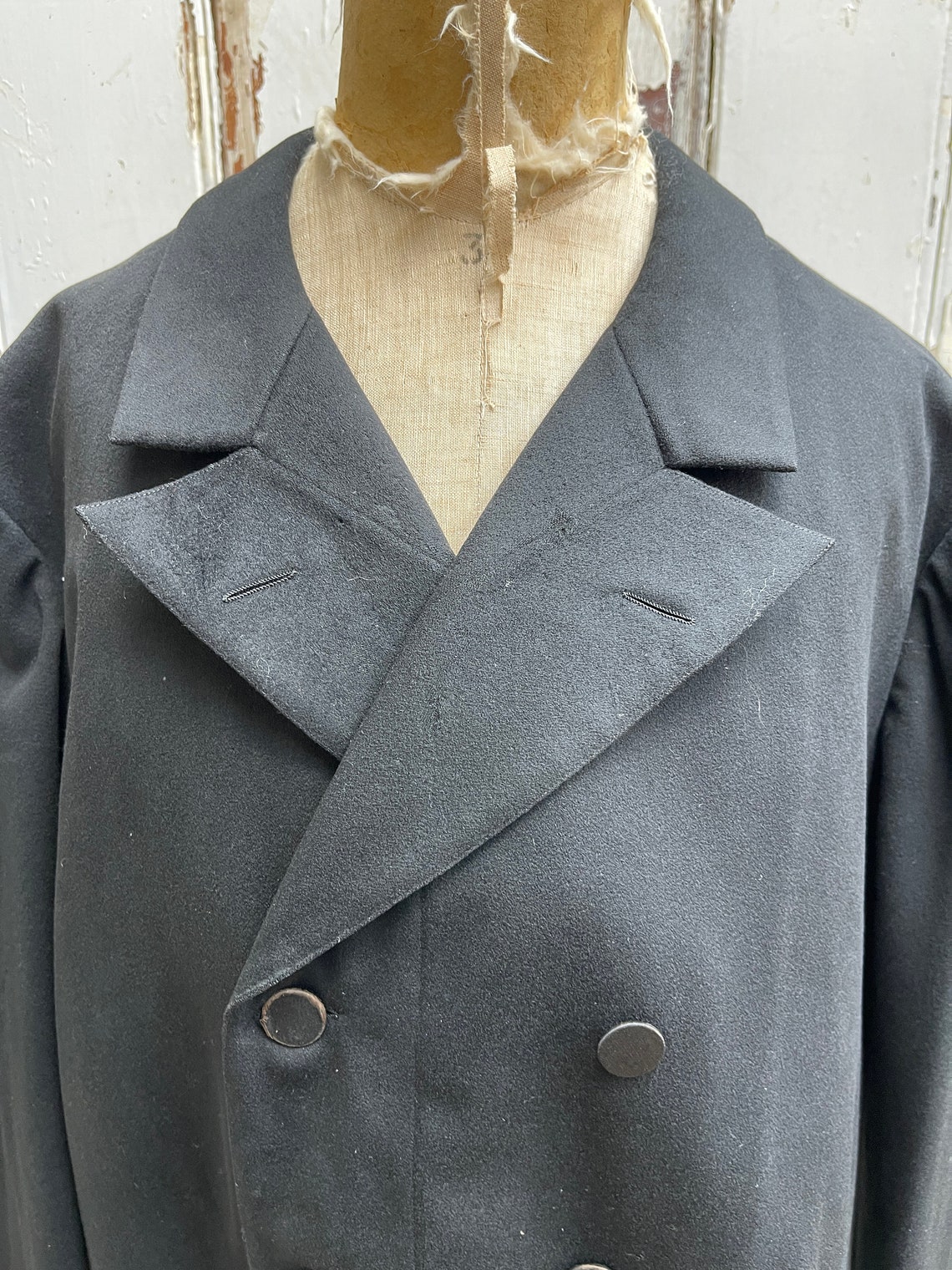 Antique French Long Black Wool Mourning Morning Jacket Coat Size M - Etsy