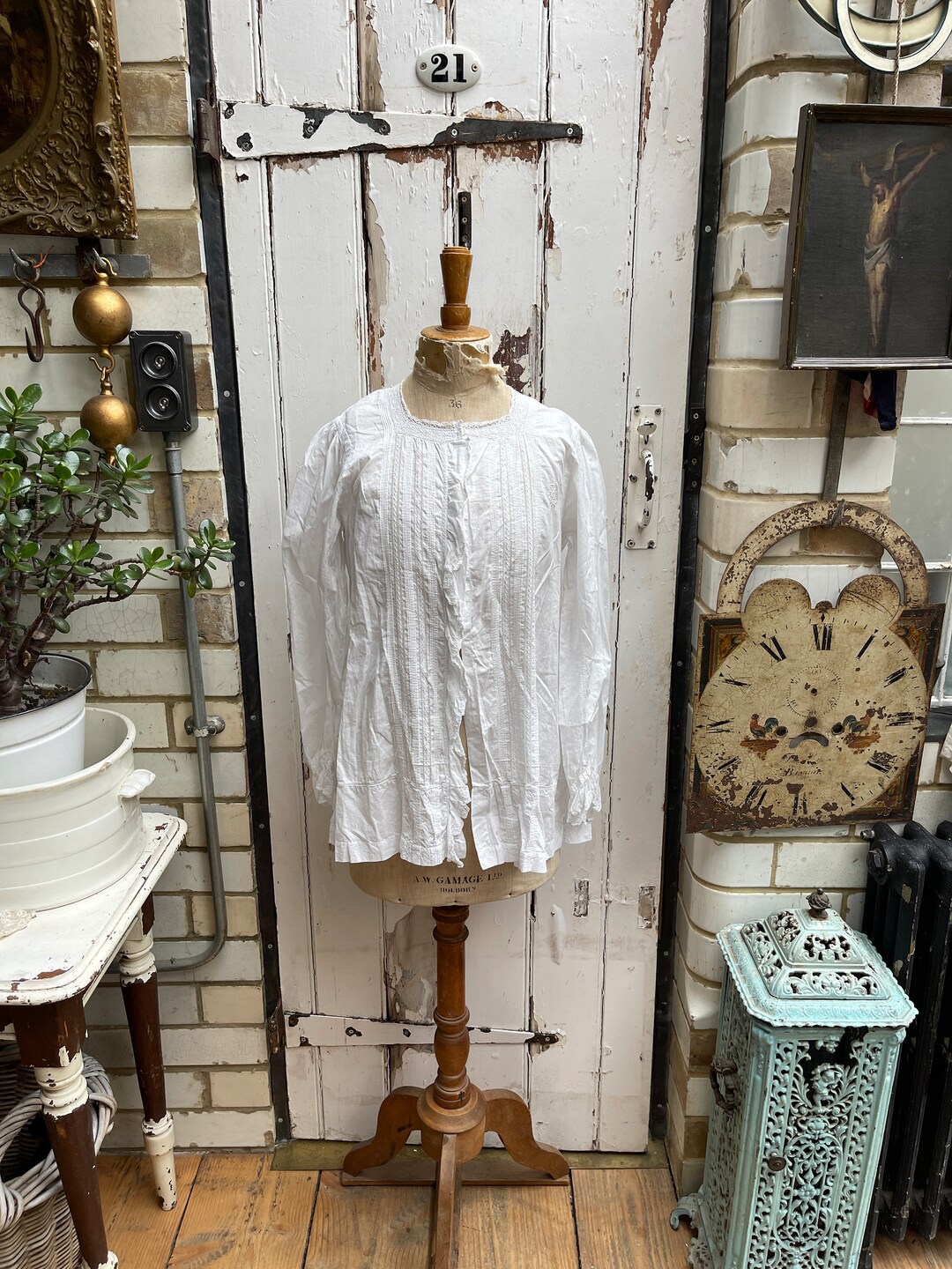 Antique French White Cotton Blouse With Pintuck Initial A Size M - Etsy