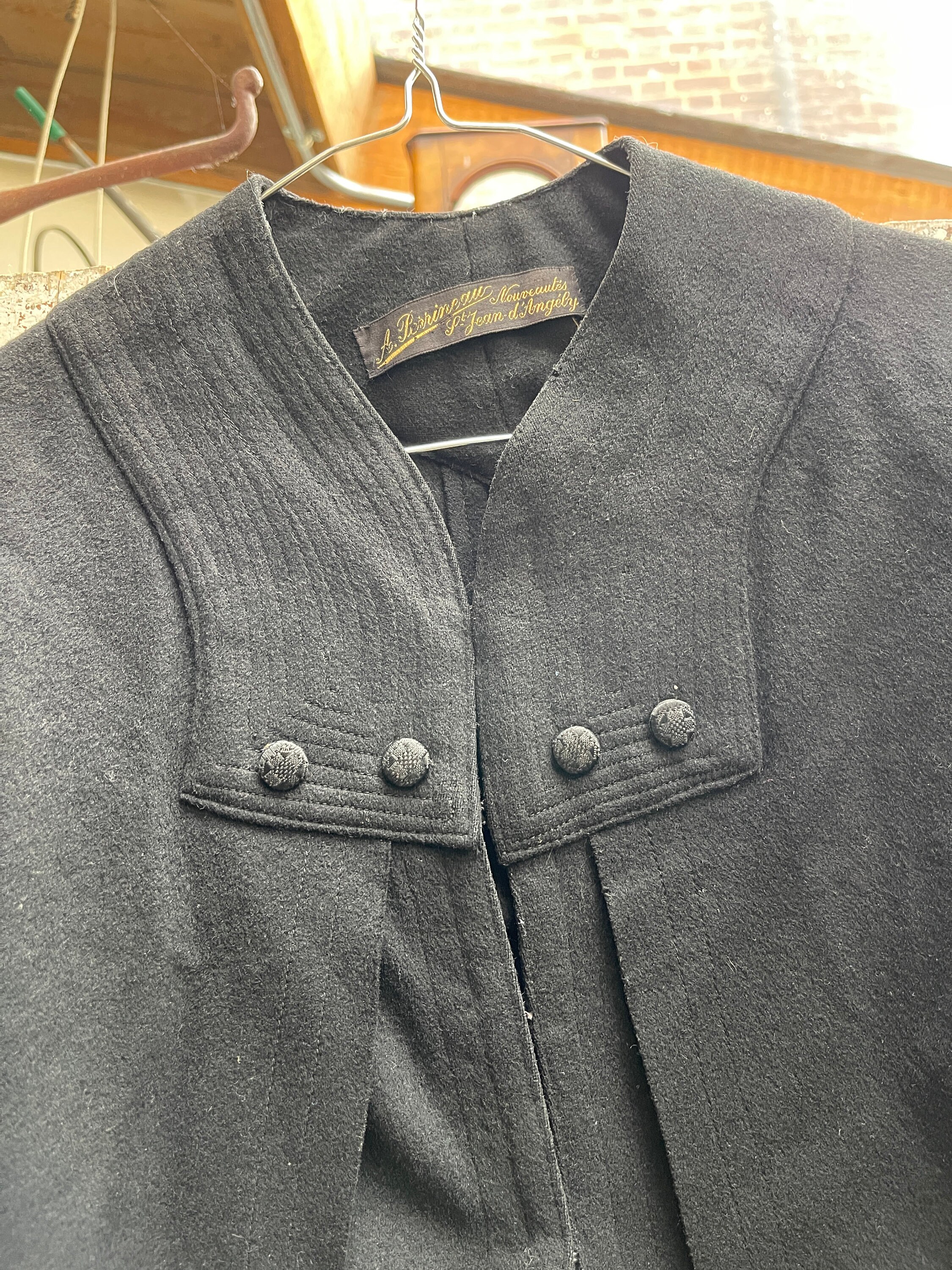 Antique French Black Wool Short Cape by A Perrineau - Etsy