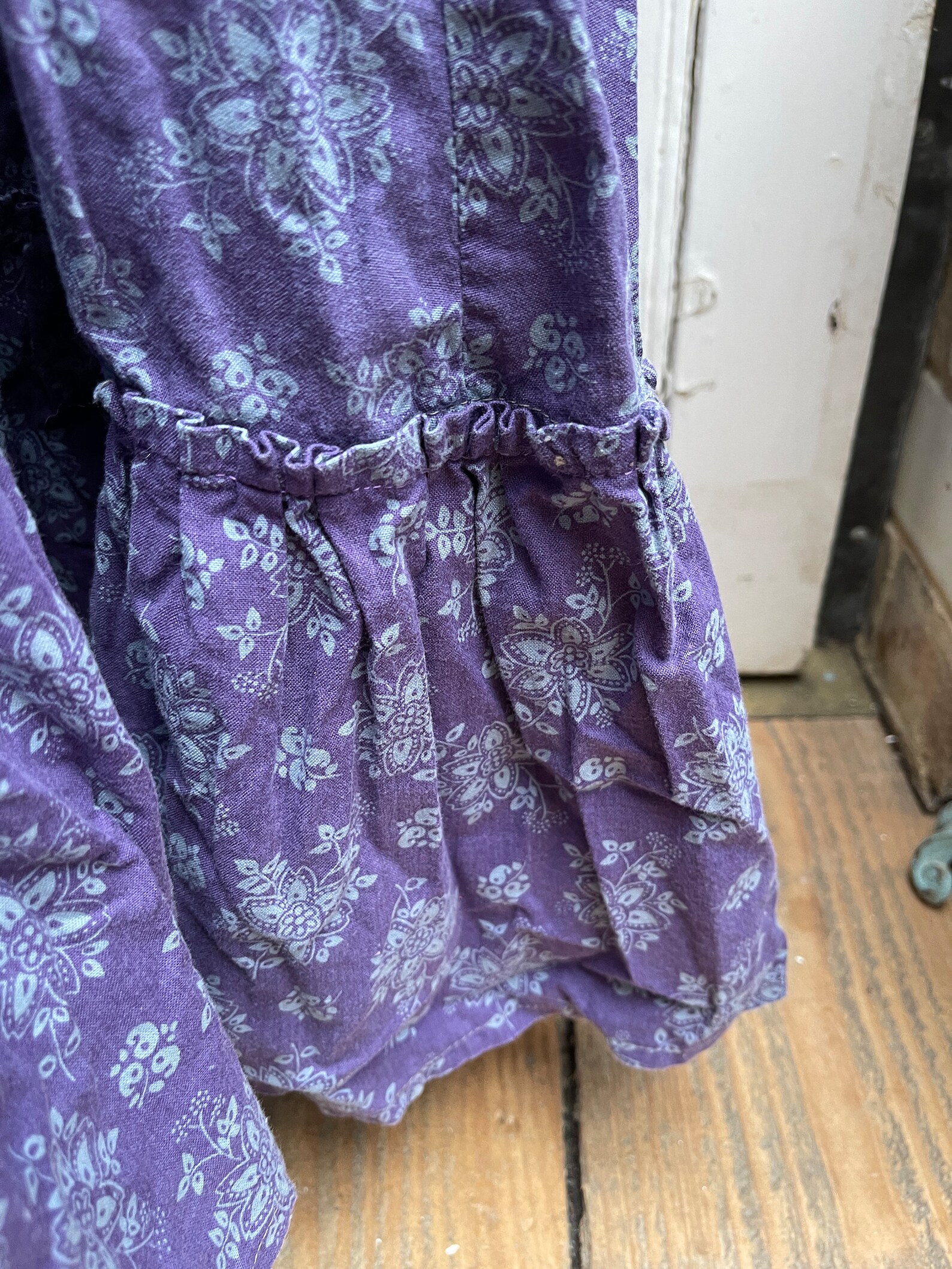 Vintage Laura Ashley 70s Dyers and Printers Wales Long Purple Cotton ...
