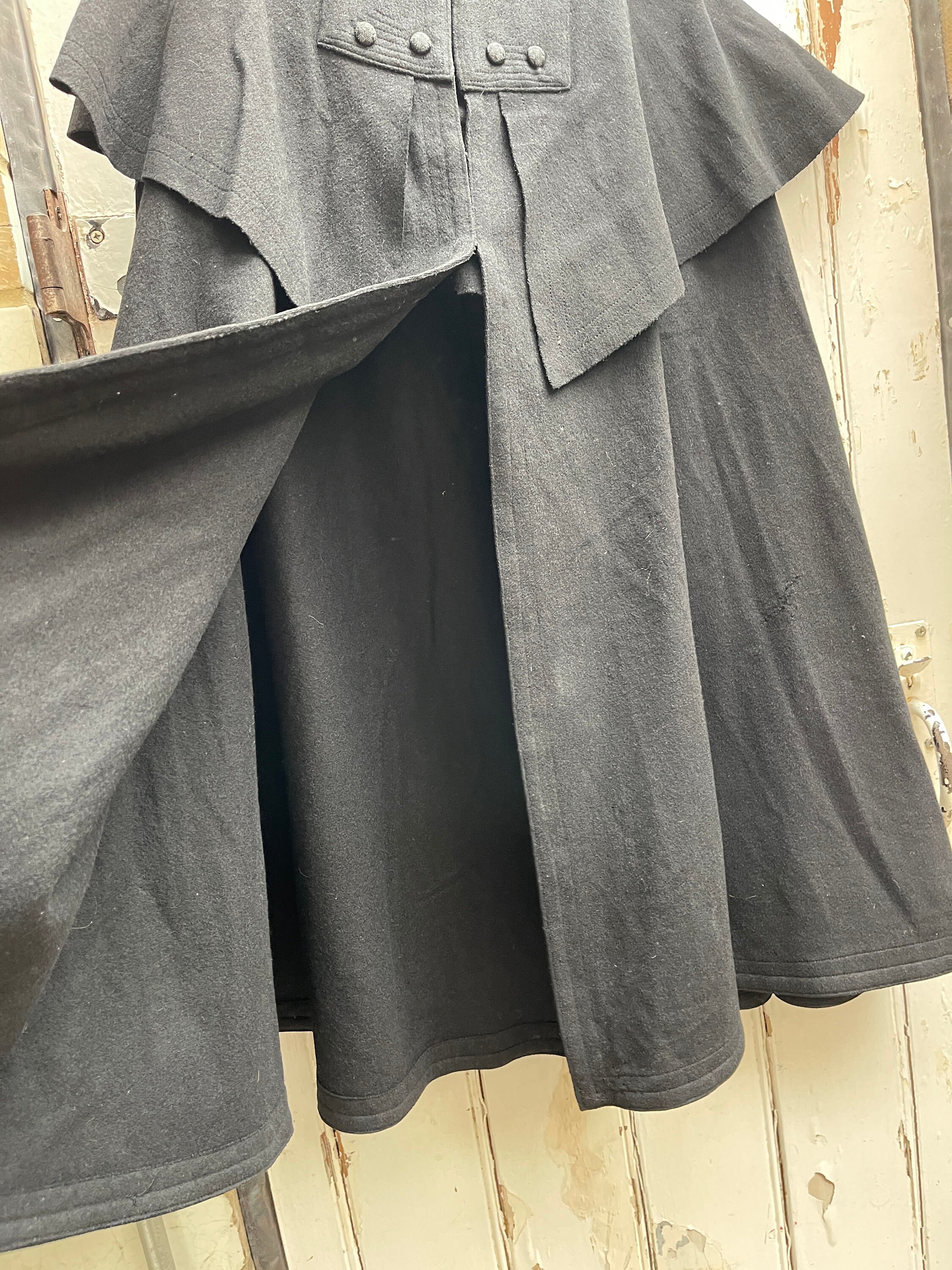 Antique French Black Wool Short Cape by A Perrineau - Etsy