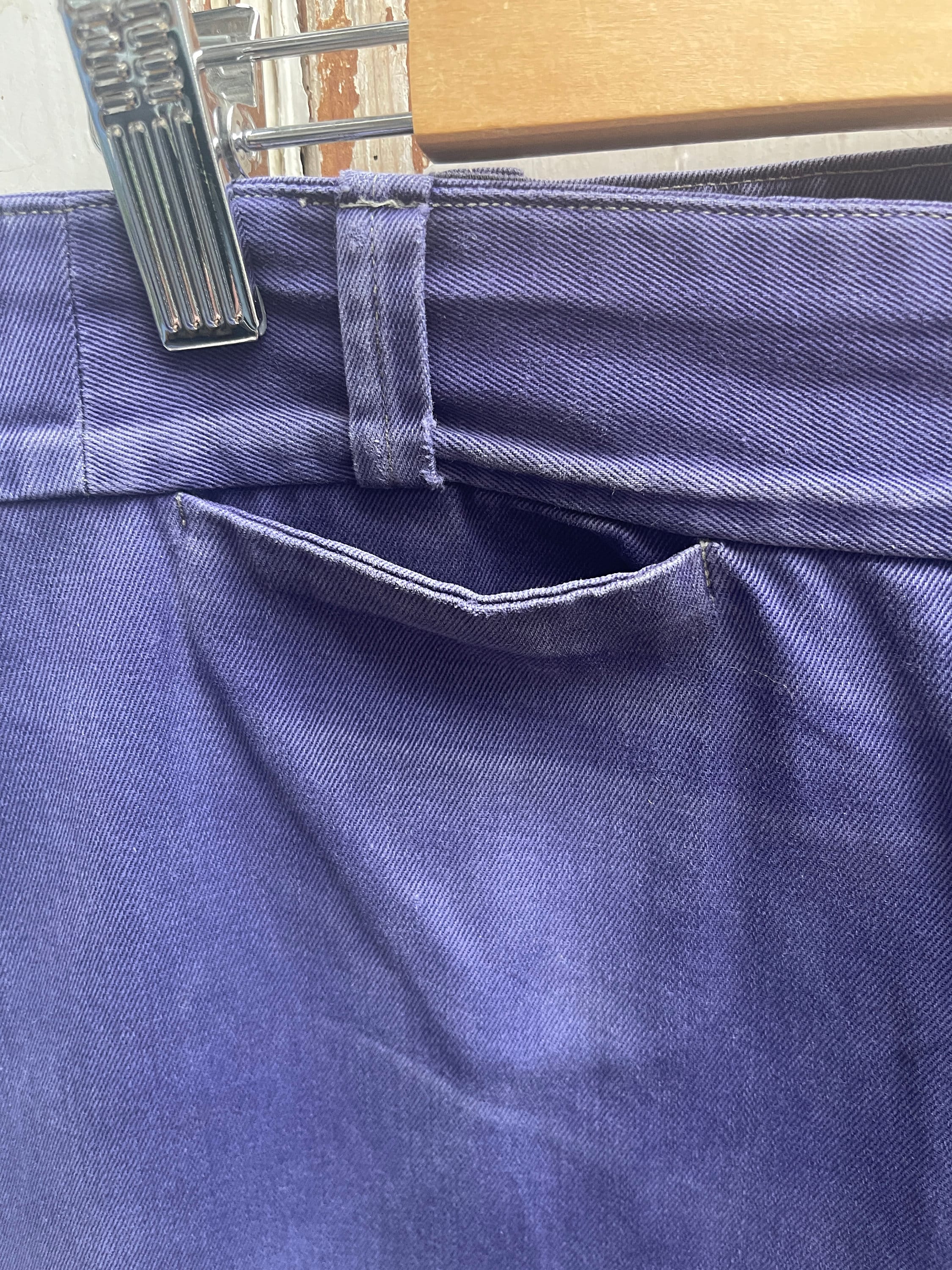 Antique Vintage French Indigo Blue Cotton Workwear Chores Trousers Size ...