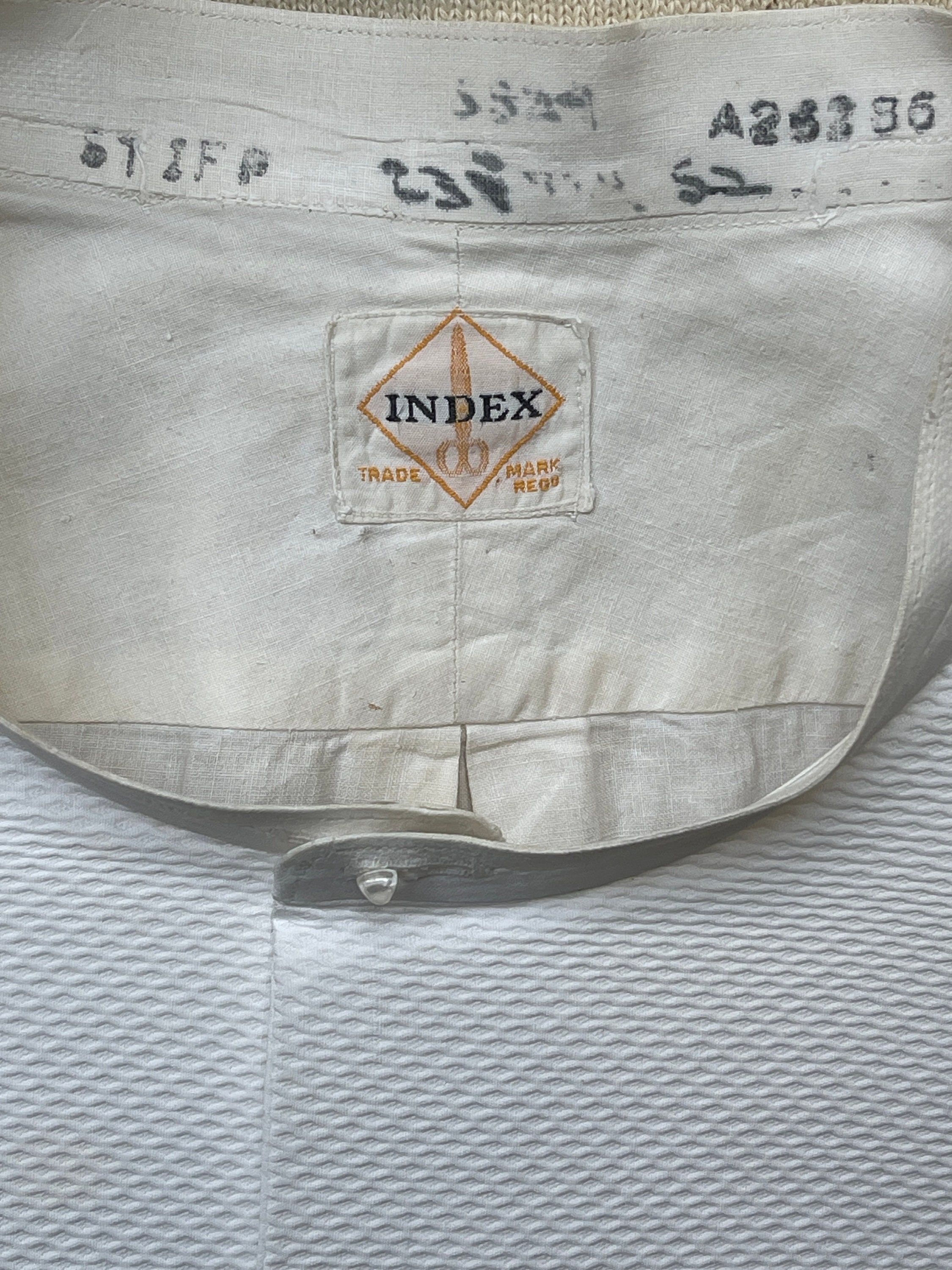 Antique English Index White Cotton Dress Shirt Size M/L - Etsy