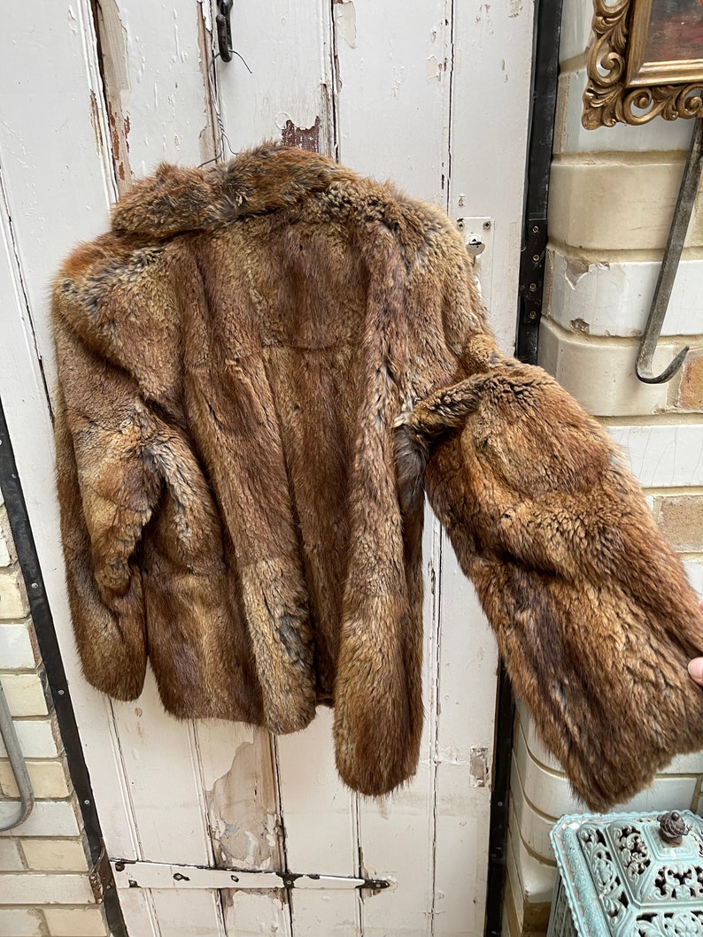 Antique Vintage Brown Short Fur Coat Jacket Size S/M - Etsy