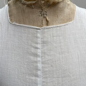 Antique Handmade Plain White Cotton Shift Dress With Double Layer Hem ...