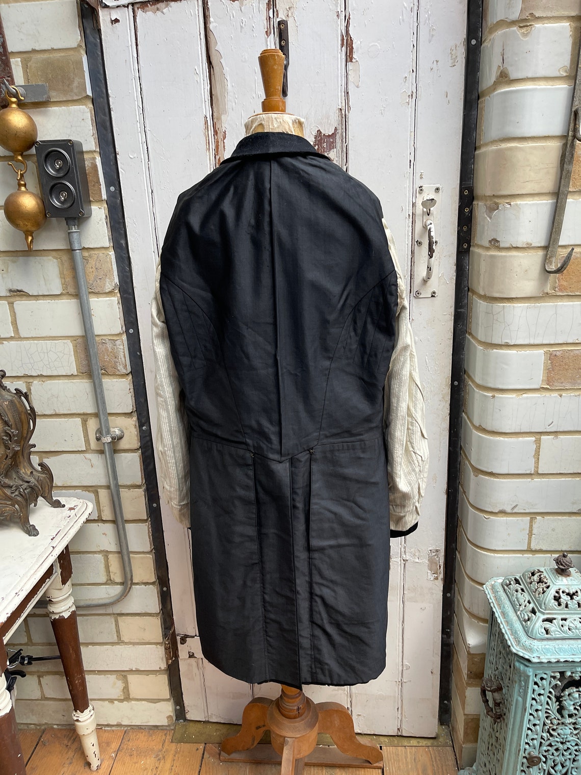 Antique French Long Black Wool Mourning Morning Jacket Coat Size M - Etsy