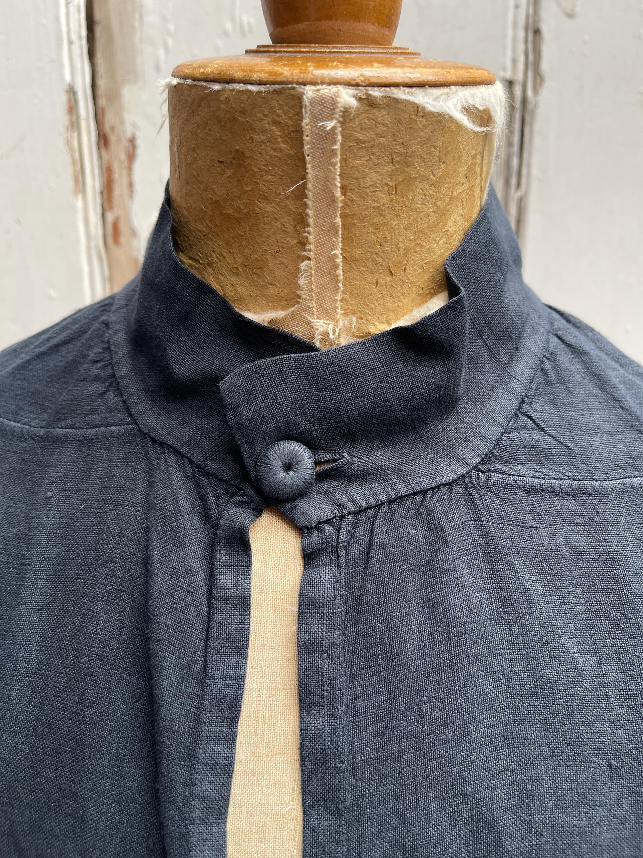 Antique Dutch Long Black Linen Shirt Smock Dress Kaftan Size L - Etsy