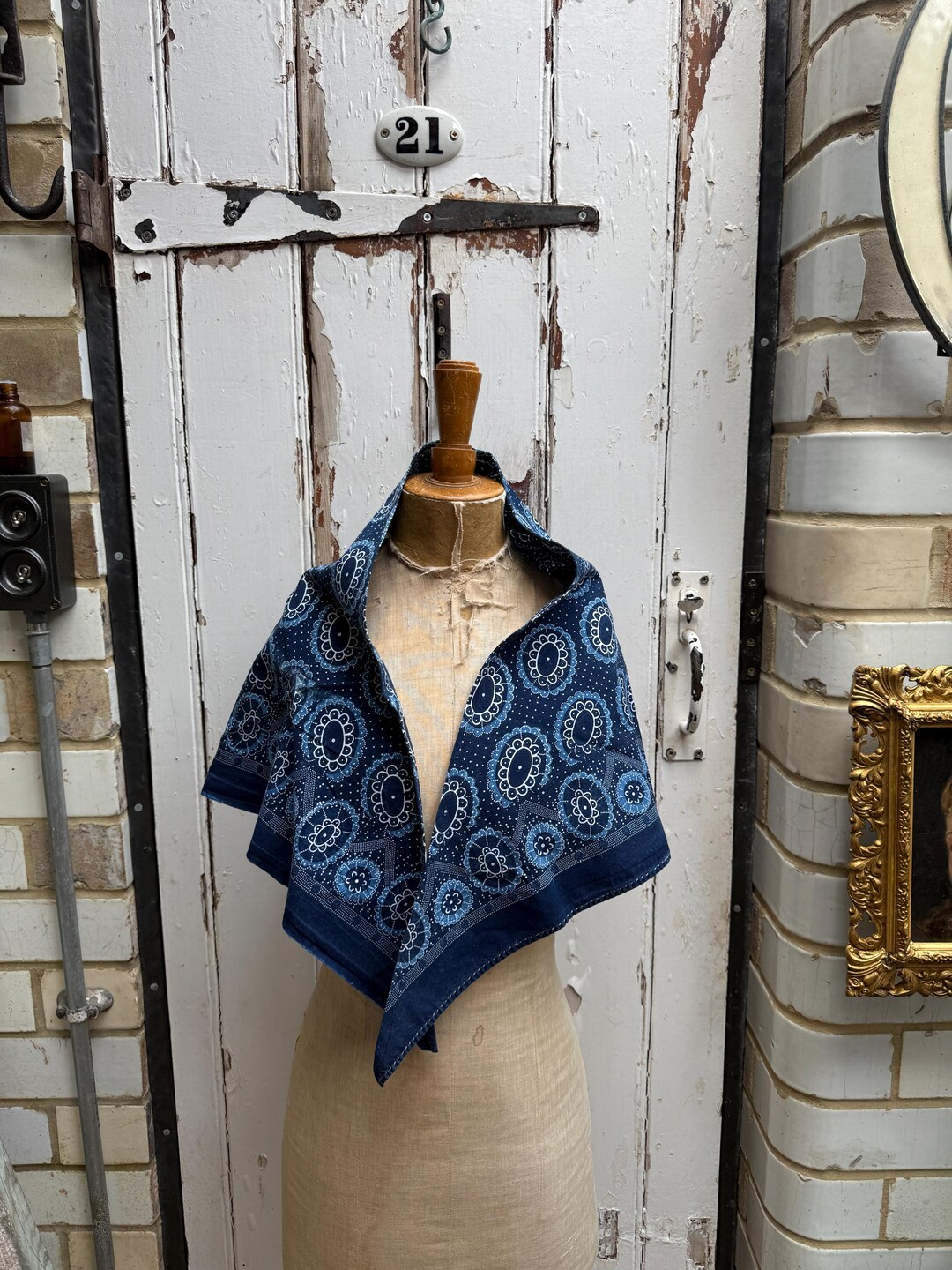 SOLD to Diana - Antique Dutch Handmade Indigo Blue Patterned Cotton ...