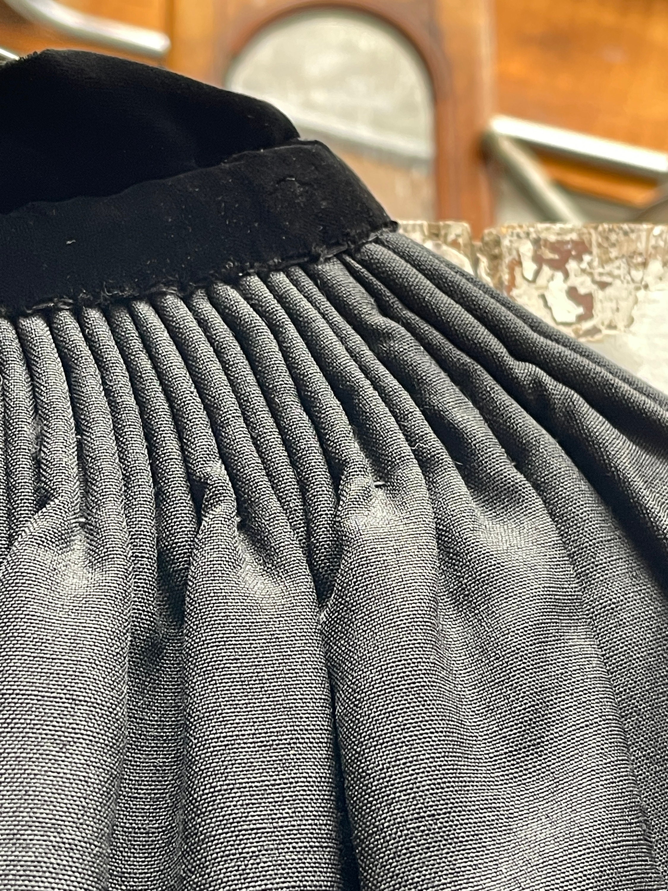 Antique Dutch Handmade Long Black Wool Cape Cloak With Velvet Collar ...