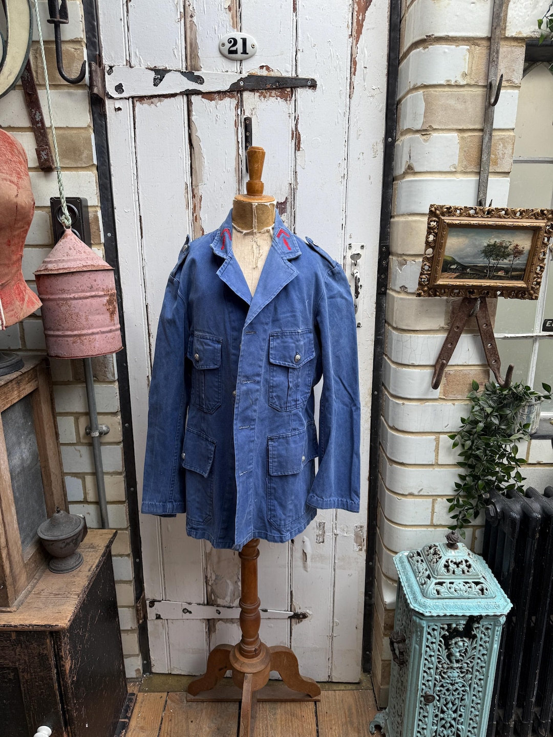 Antique French Blue Cotton Sapeurs Pompiers Firefighters Firemans Coat Jacket Size 48 M - Etsy