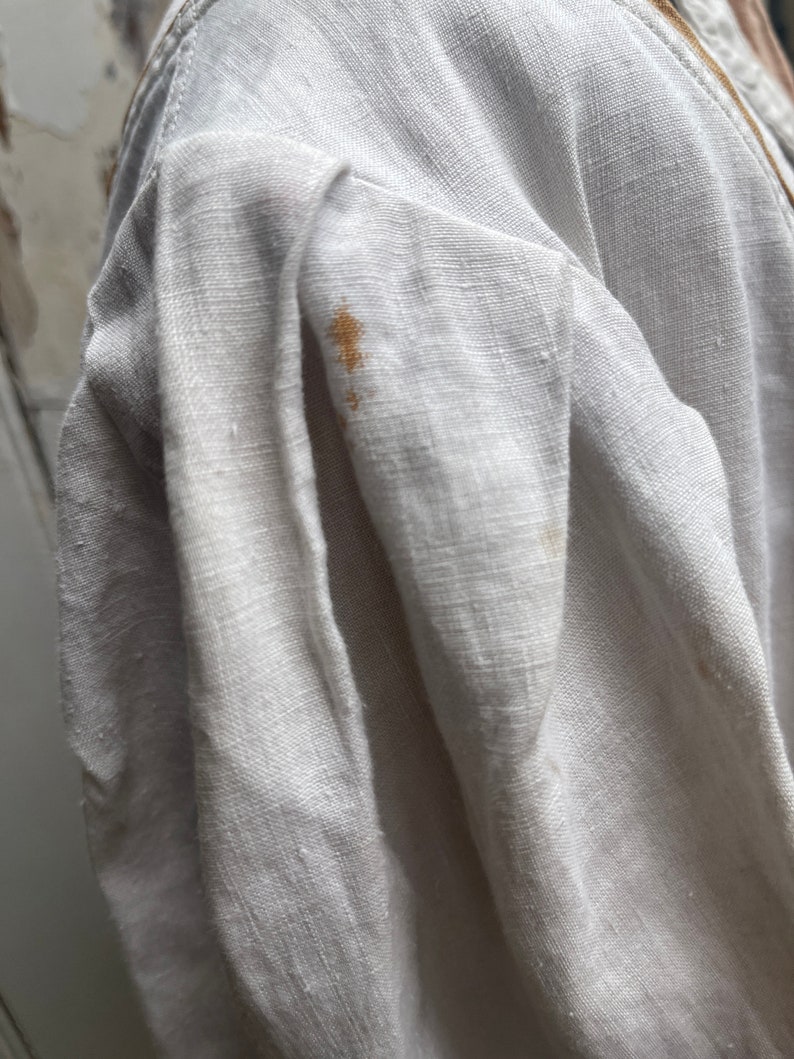 Antique Handmade White Linen Jacket With Peach Trim Size S UK 10 - Etsy