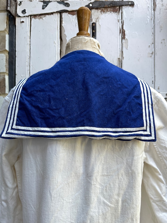 Antique vintage French white cotton sailor uniform to… - Gem