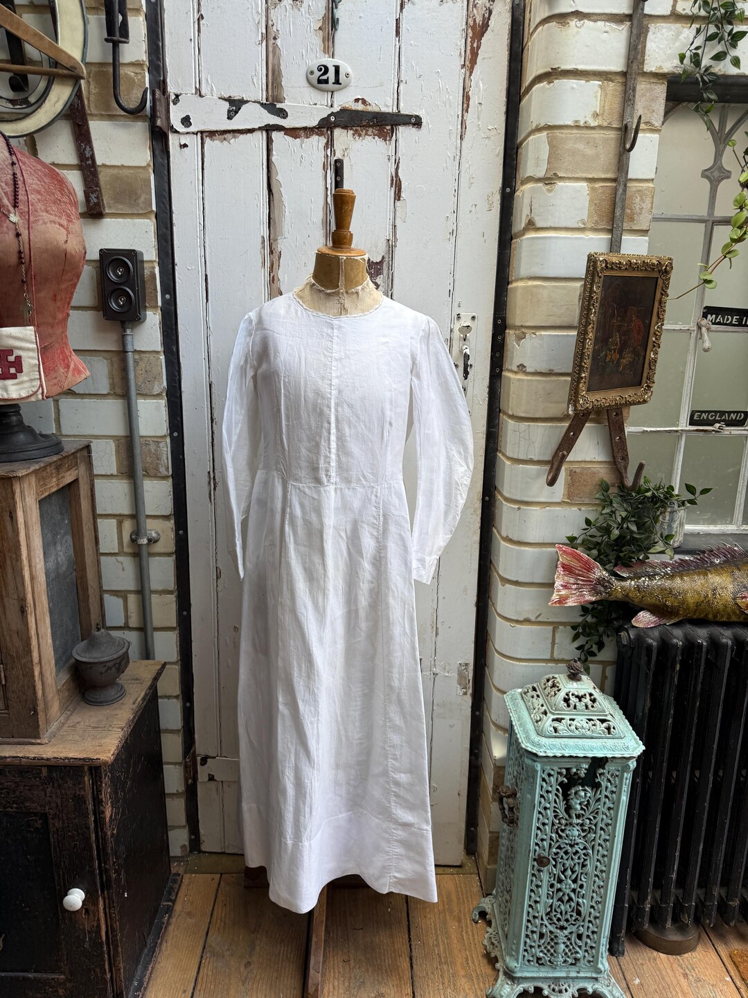 Antique French Handmade Plain White Cotton Shift Dress Size XS UK 8 - Etsy