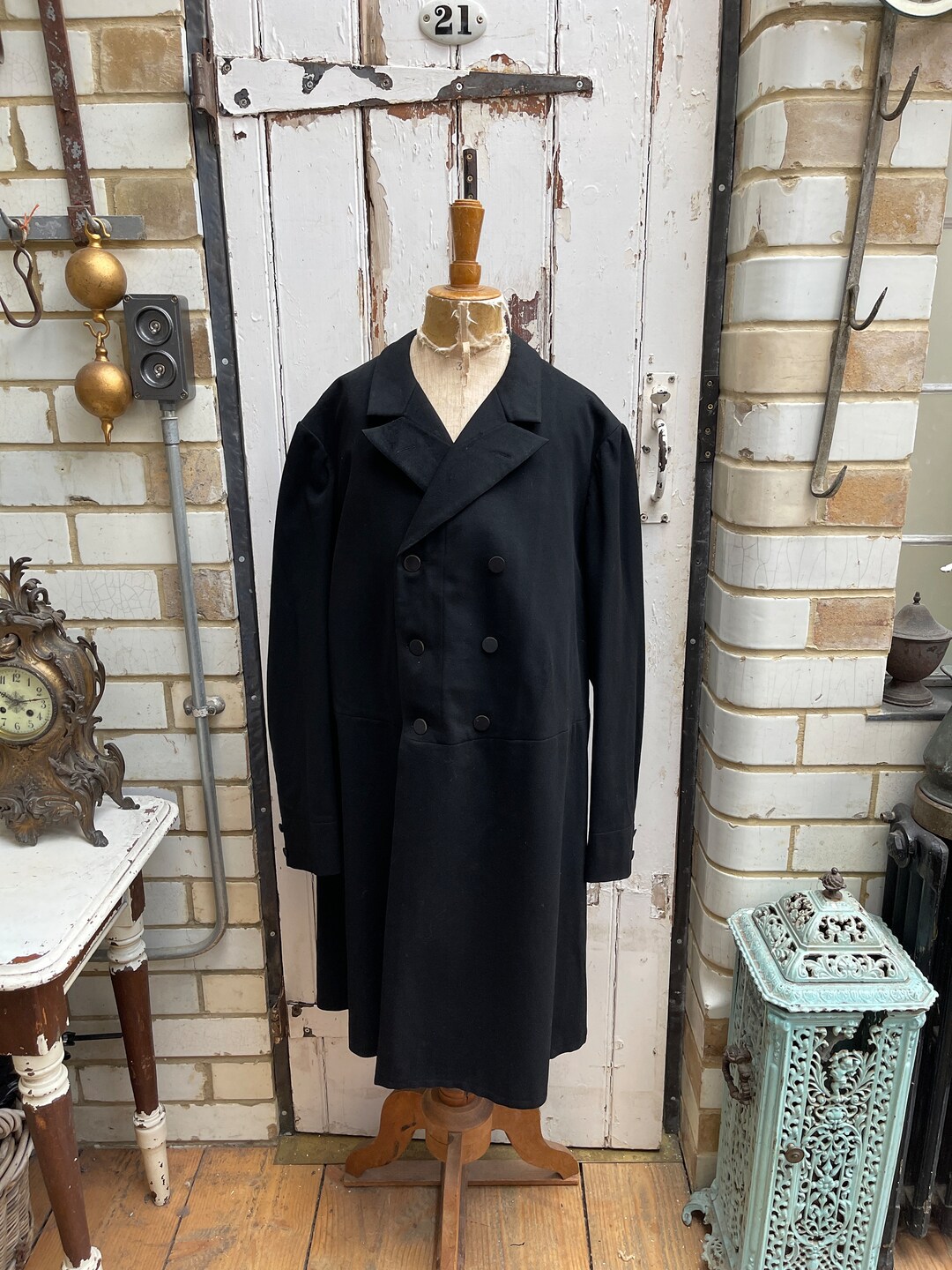 Antique French Long Black Wool Mourning Morning Jacket Coat Size M - Etsy