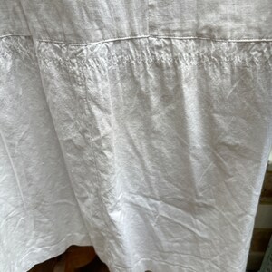 Antique Handmade Plain White Cotton Shift Dress With Double Layer Hem ...