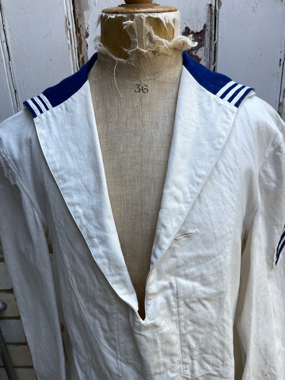 Antique vintage French white cotton sailor uniform to… - Gem