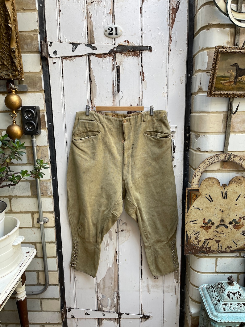 Antique Vintage French Lunmer Beige Wool Sporting Breeches Plus Fours ...