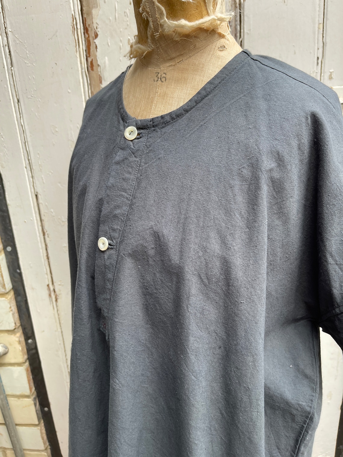 Antique Vintage Dutch Black Cotton Top Initials JW Size L - Etsy