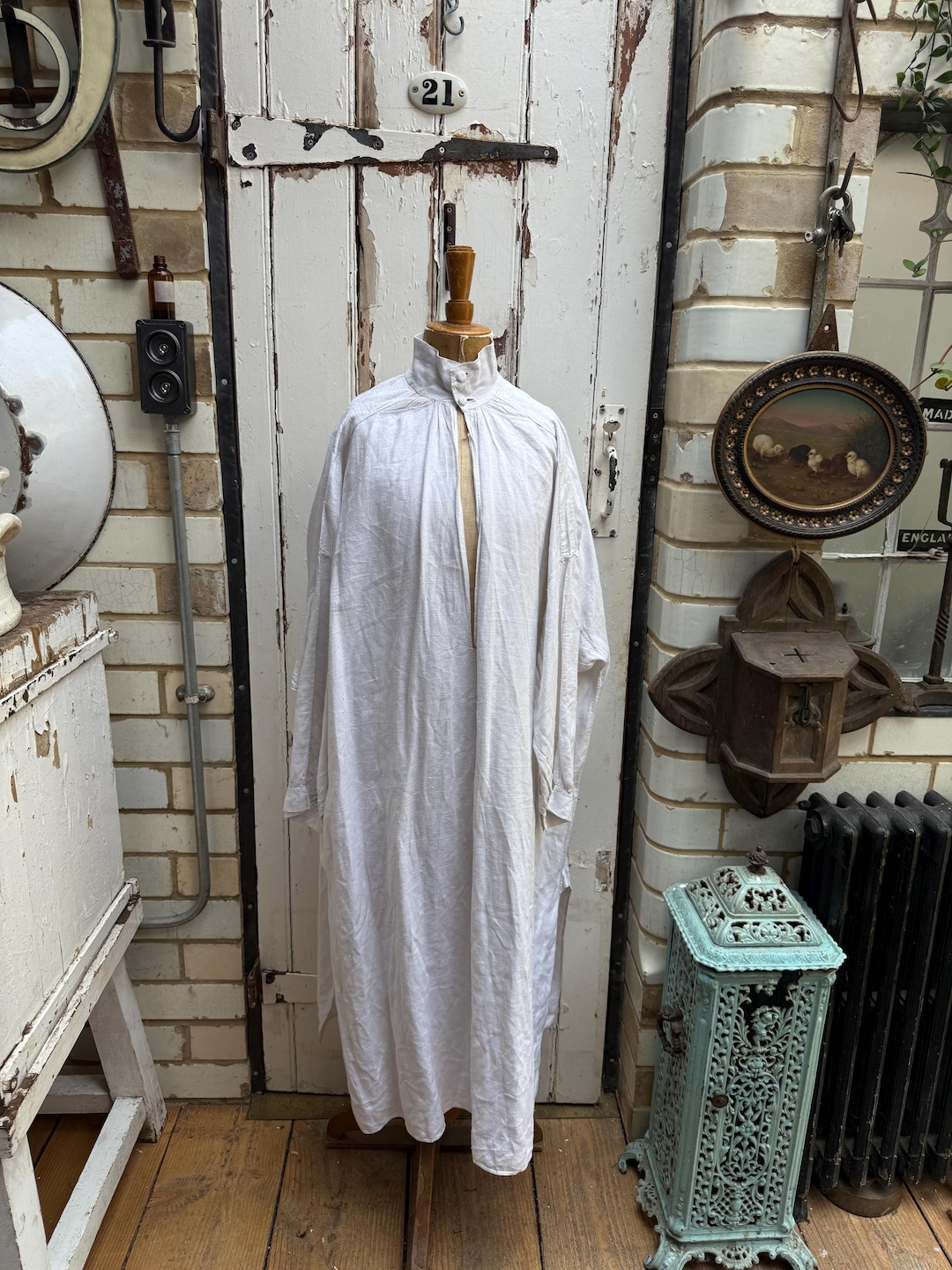 Antique Dutch Long White Linen Shirt Smock Dress Kaftan Size L - Etsy