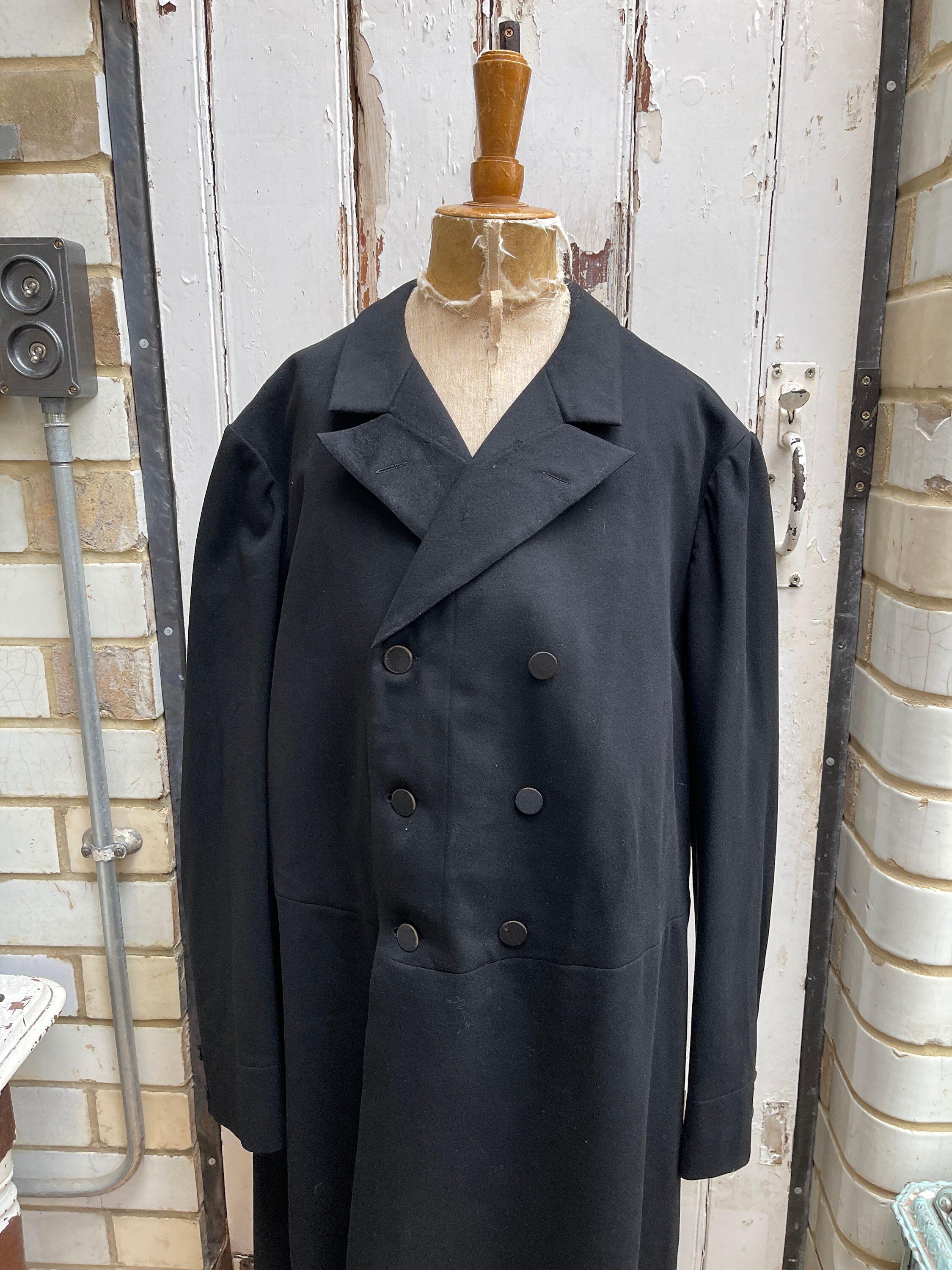 Antique French Long Black Wool Mourning Morning Jacket Coat Size M - Etsy