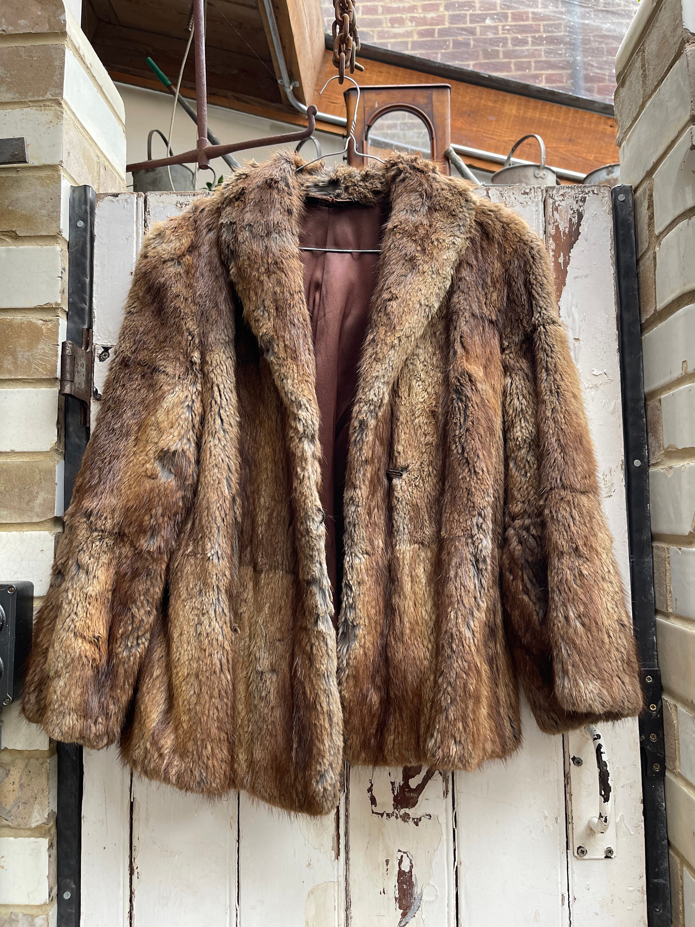 Antique Vintage Brown Short Fur Coat Jacket Size S/M - Etsy