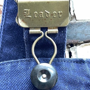 Antique Vintage Leader Overalls Navy Blue Cotton Dungarees Workwear ...